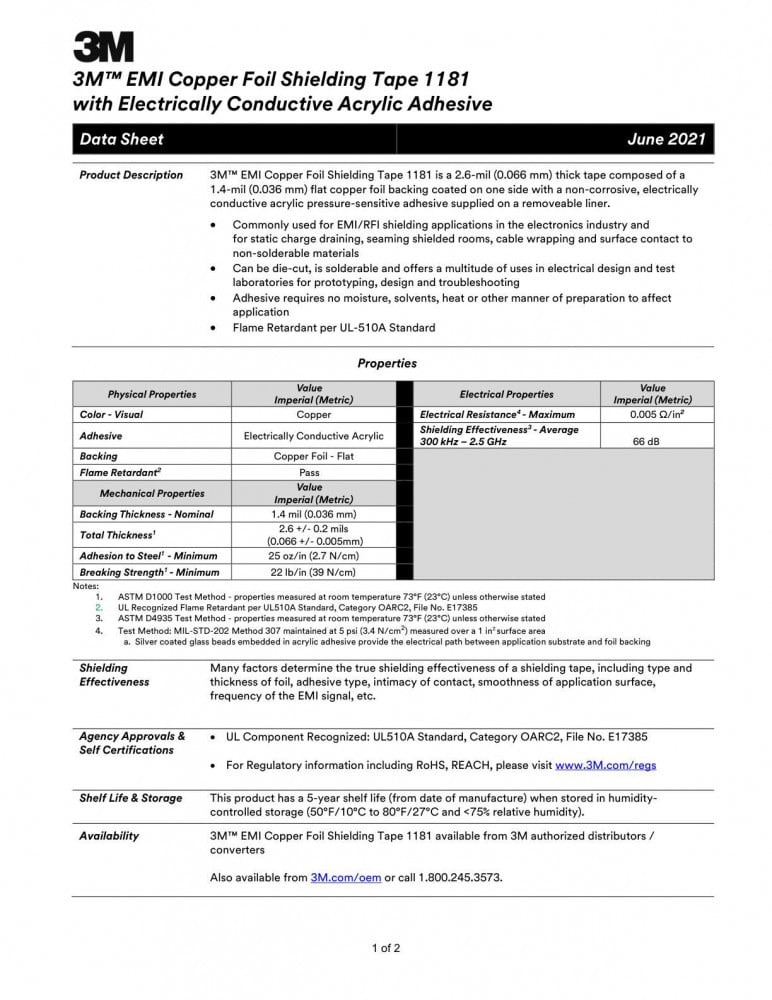 3M 1181 datasheet page 1