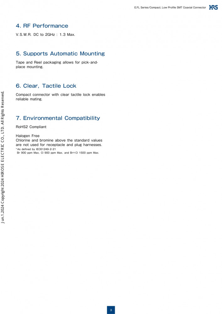 HRS E.FL series datasheet page 3