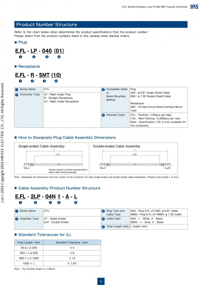 HRS E.FL series datasheet page 5