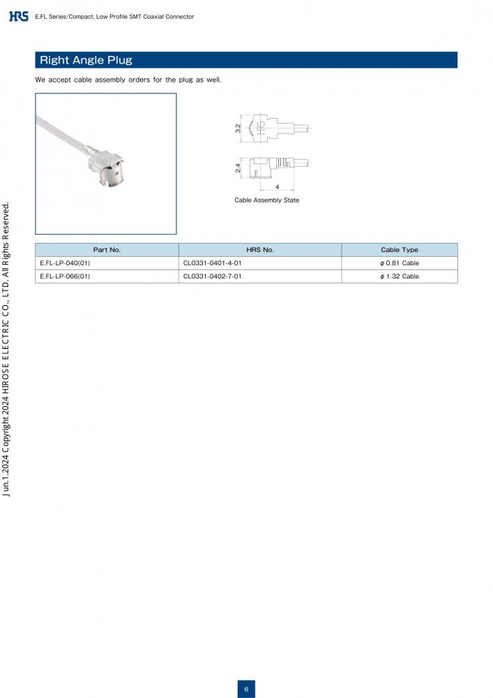 HRS E.FL series datasheet page 6