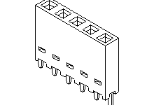 C-Grid III PCB Receptacle, 2.54mm Pitch, Single Row, Vertical, Shrouded, 8 Circuits, 0.76µm Gold (Au) Plating