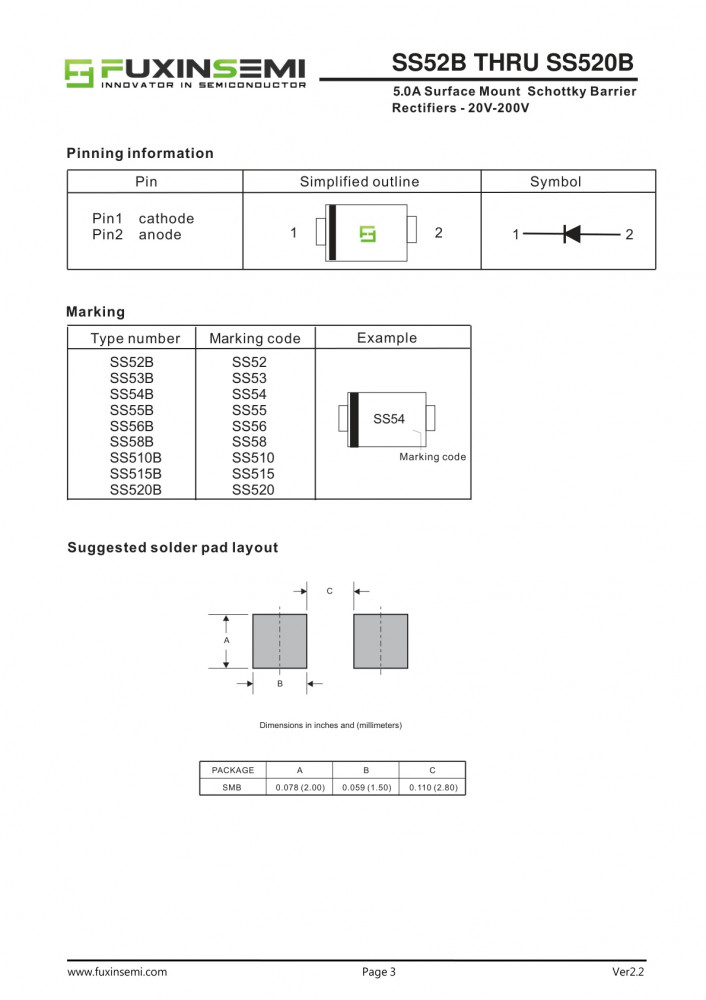 SS54B datasheet page 3