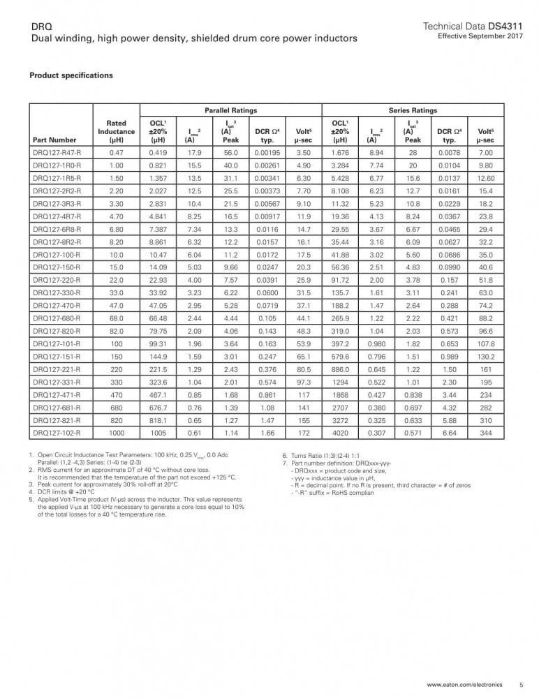 EATON DRQ technical document page 5