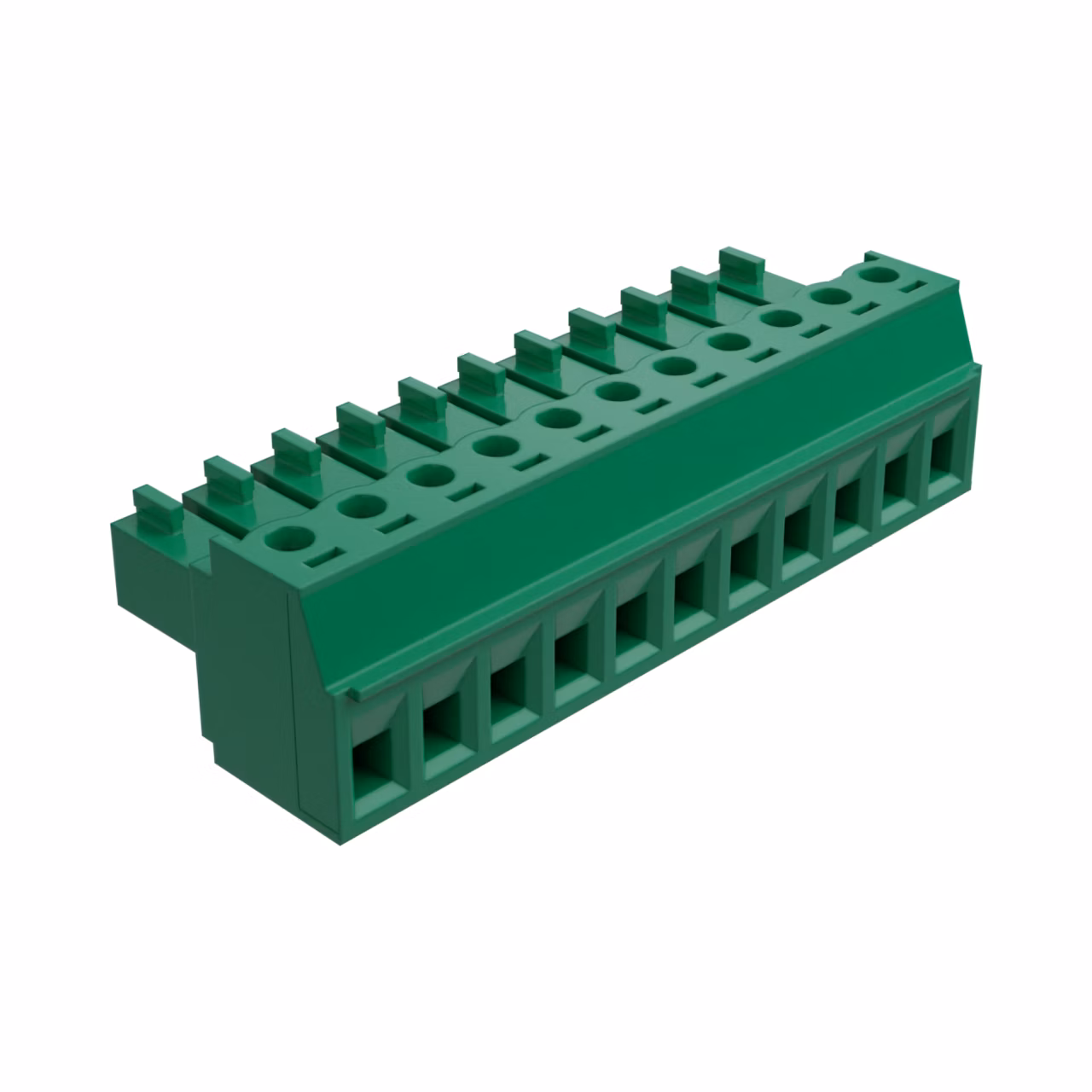3.81mm Pitch Eurostyle Horizontal Plug, with Standard Imprinting, Green Housing, 11 Circuits for sale