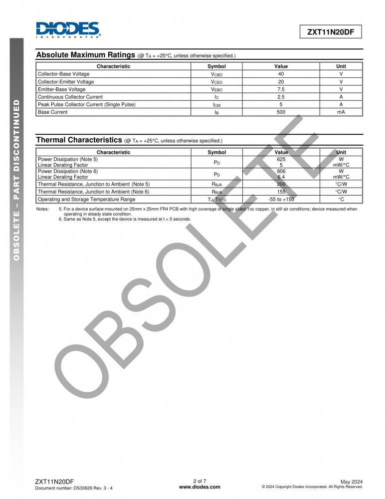 ZXT11N20DFTA datasheet page 2