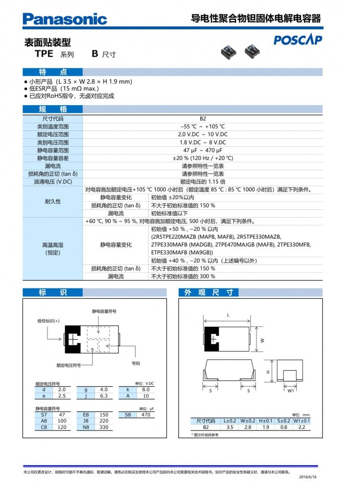 PANASONIC TPE series document page 1