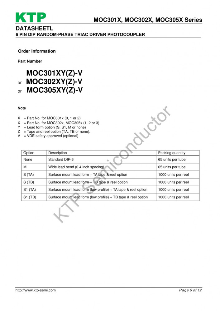 MOC3053 datasheet page 6