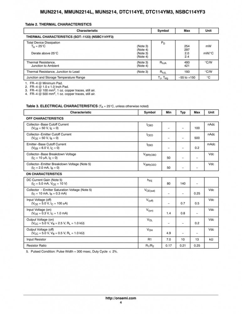 MMUN2214LT1G datasheet page 4