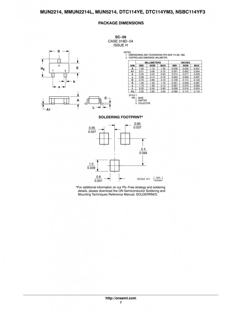MMUN2214LT1G datasheet page 7