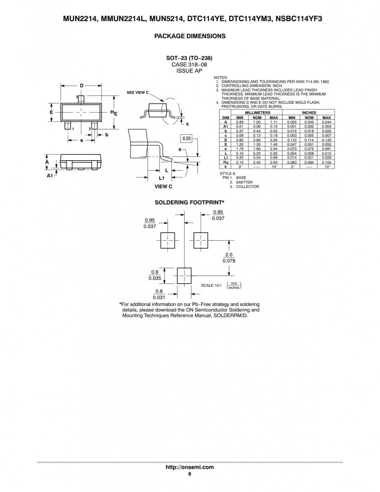 MMUN2214LT1G datasheet page 8
