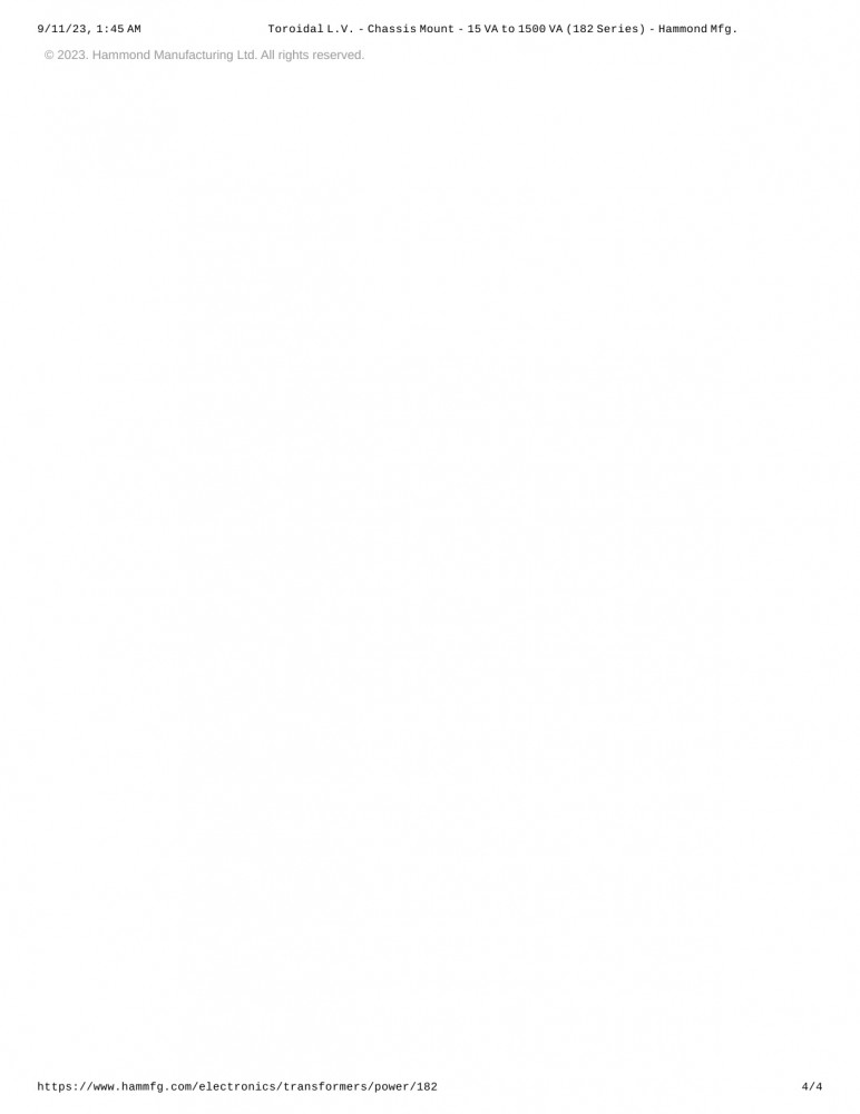 Hammond 182 Series technical document page 4