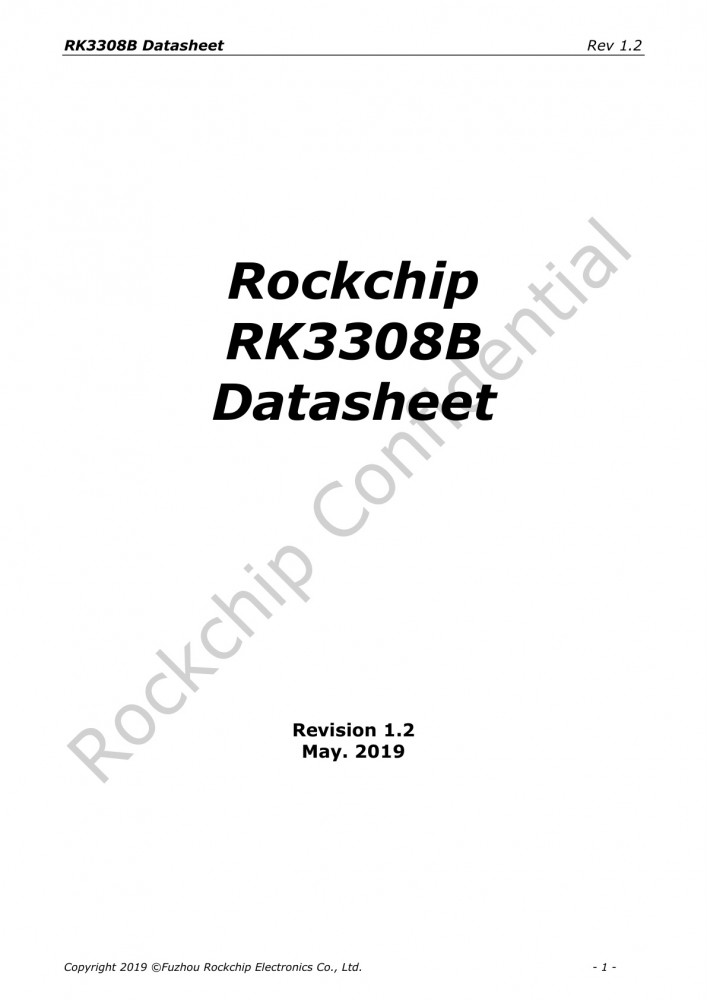 RK3308B datasheet page 1