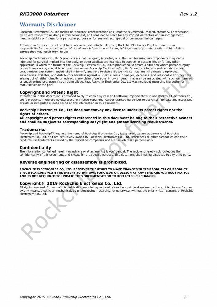 RK3308B datasheet page 6