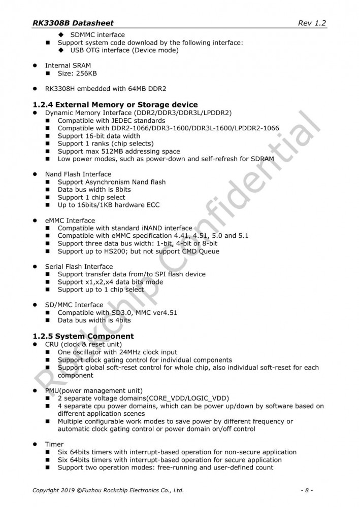 RK3308B datasheet page 8