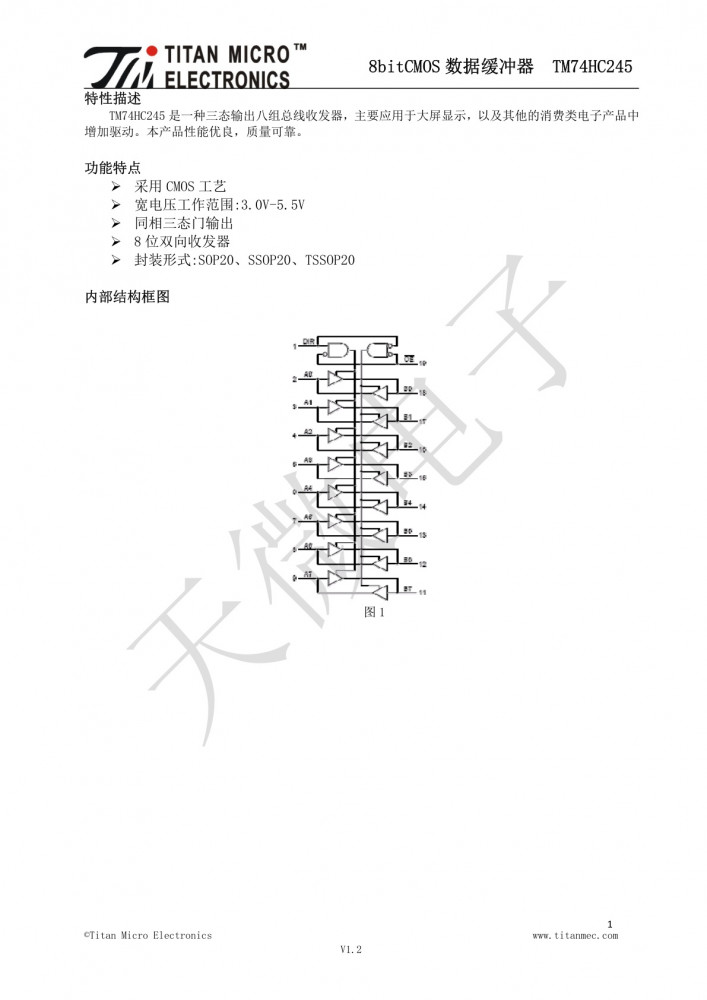 TM74HC245 datasheet page 1