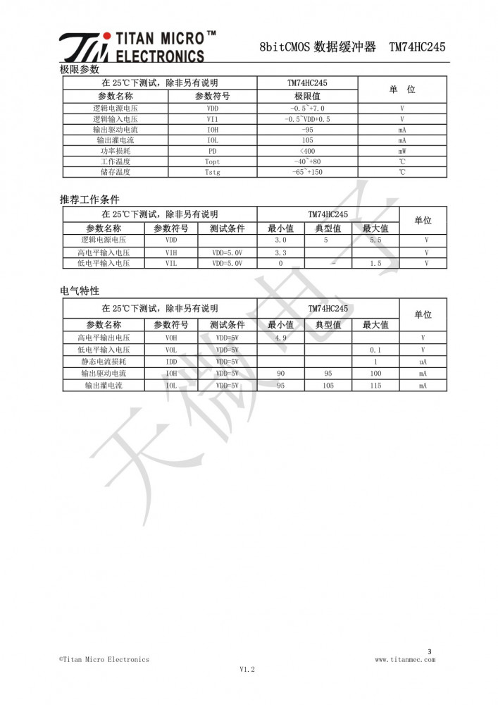 TM74HC245 datasheet page 3