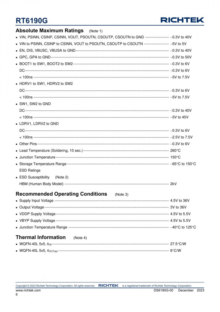 RT6190G datasheet page 6