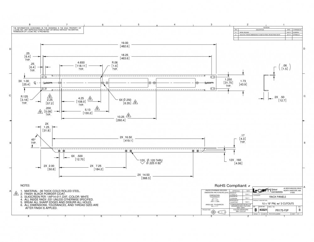 L-com PR175-FSP-3 dimensional drawing