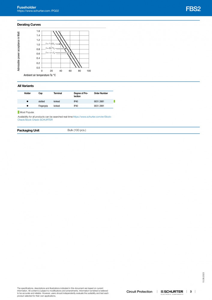 SCHURTER 0031.3991 technical document page 3