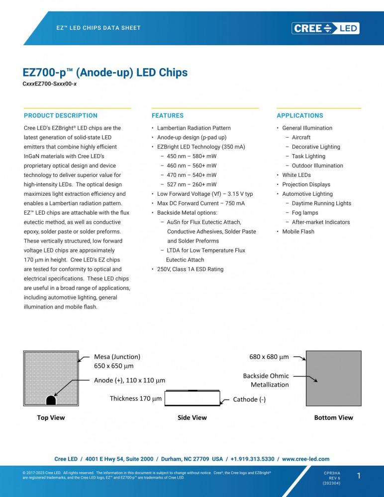 EZ700-p datasheet page 1