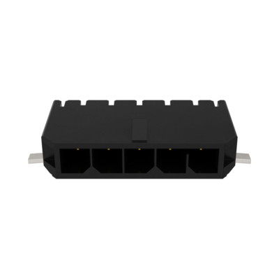 Micro-Fit+ Right-Angle Header, Surface Mount, 3.00mm Pitch, Single Row, 5 Circuits, 0.76µm Gold (Au) Plating, Glow-Wire Capable, Solder Nail, Black, Tape and Reel for sale