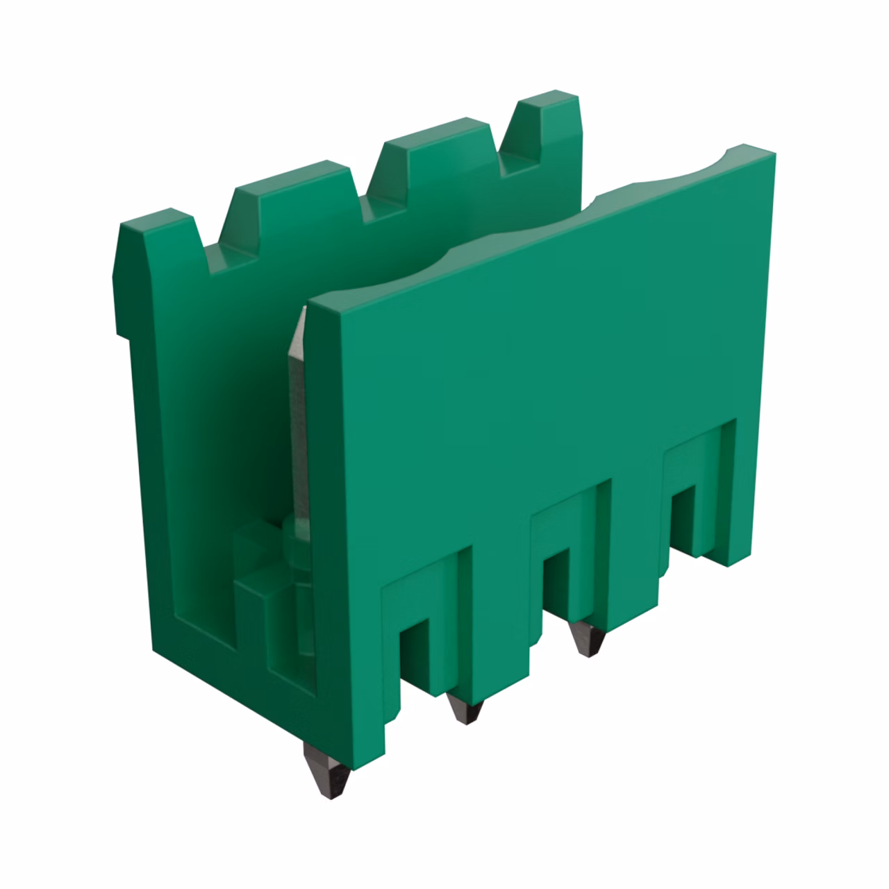 5.08mm Pitch Eurostyle Vertical PCB Header, Open Ends, Green Housing, 3 Circuits for sale