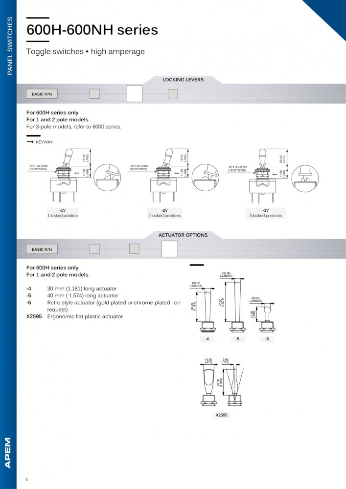 APEM 600H series datasheet page 6