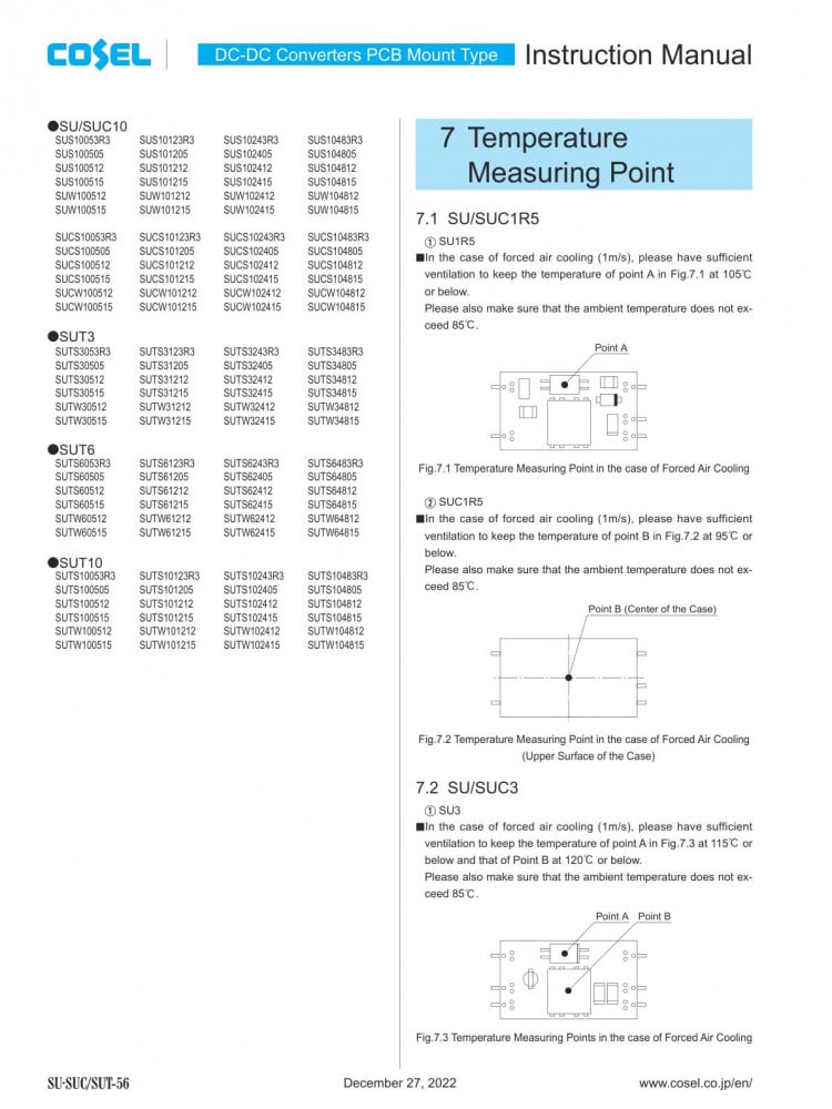 Cosel SU series document page 6