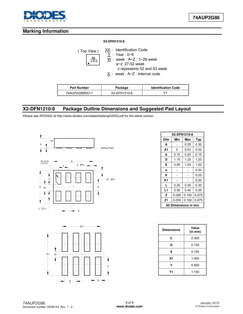 74AUP2G86RA3-7 datasheet page 8