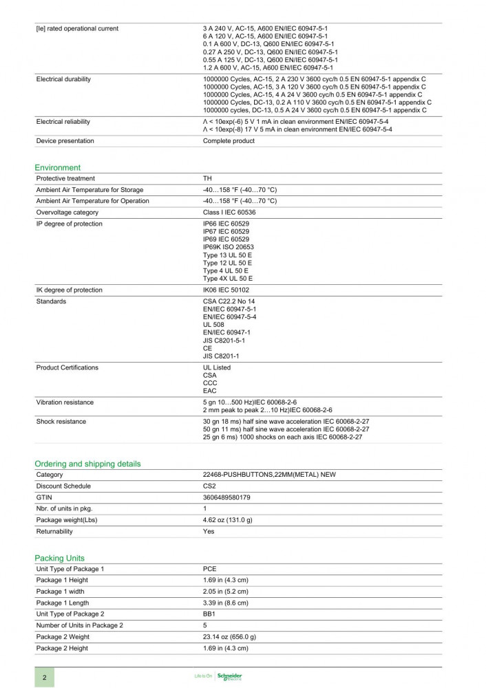 XB4FD33 technical document page 2