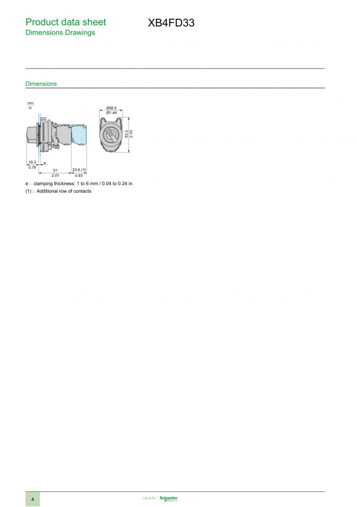 XB4FD33 technical document page 4