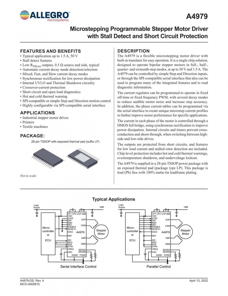 A4979 datasheet page 1