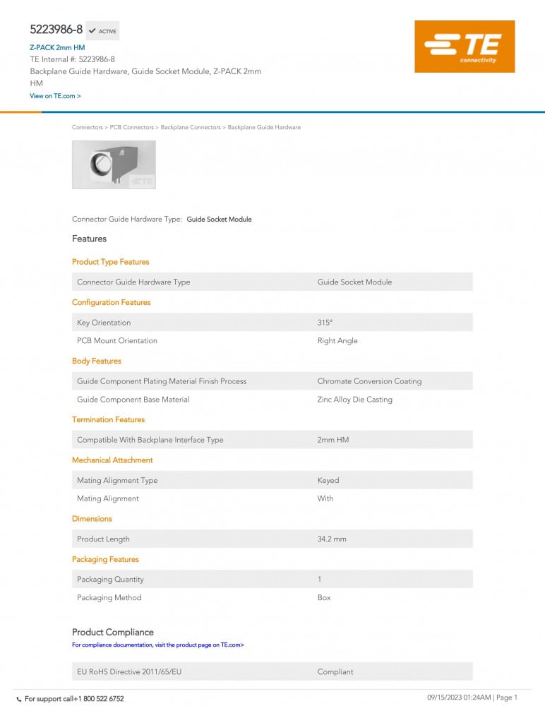5223986-8 technical document page 1