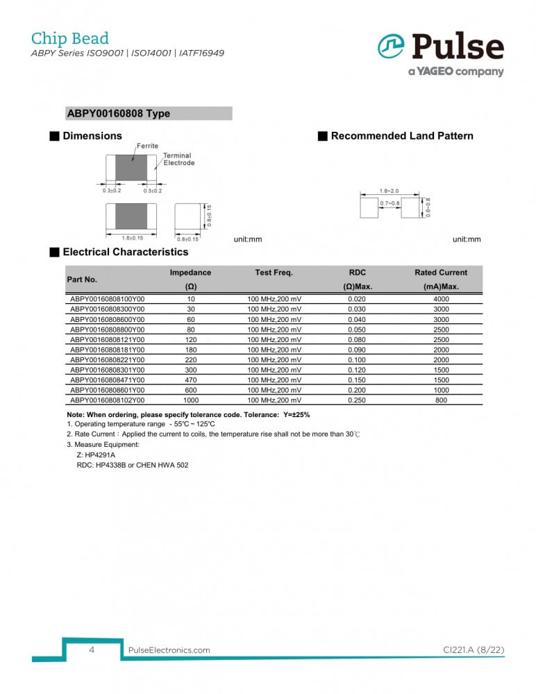 Chilisin ABPY series datasheet page 4