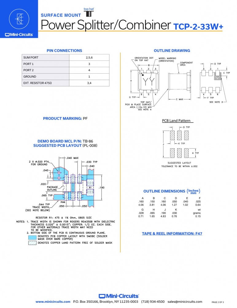 TCP-2-33W+ specification page 2