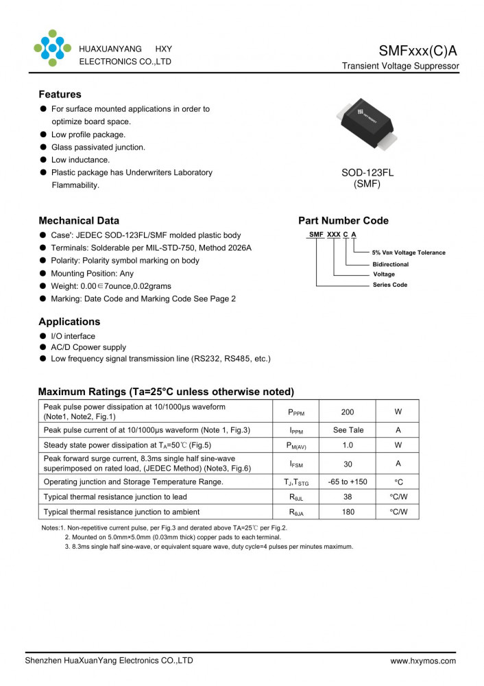 SMF30CA datasheet page 1