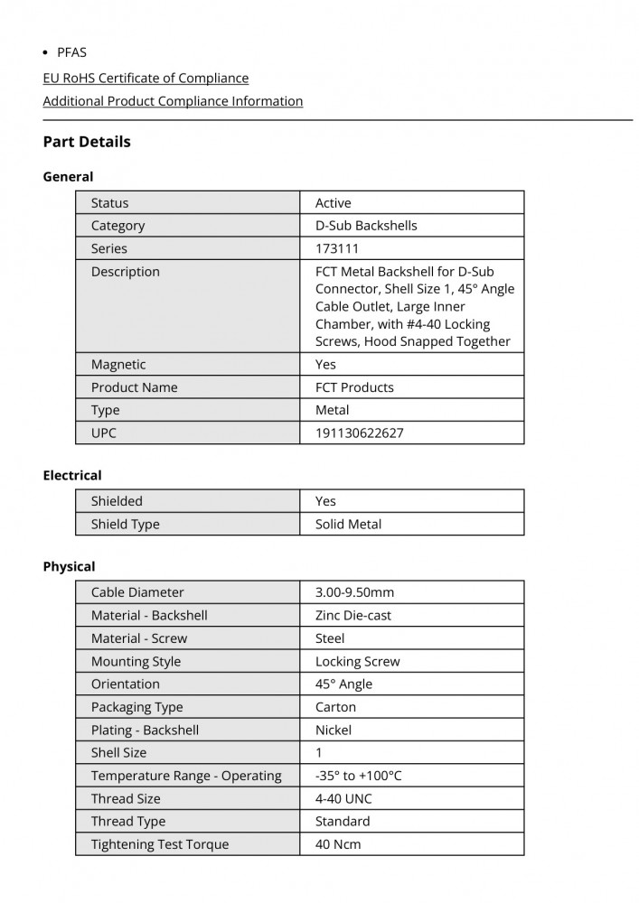MOLEX 1731110670 product drawing, page 2