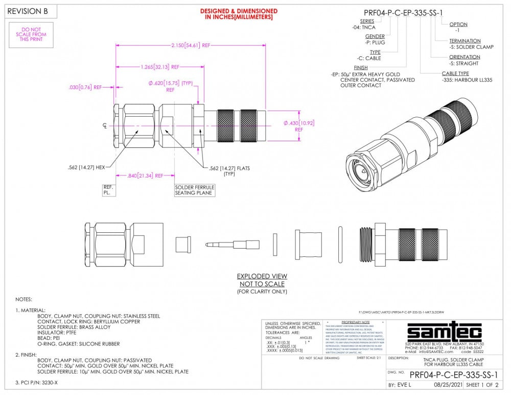 Samtec PRF04-P-C-EP-335-SS drawing page 1