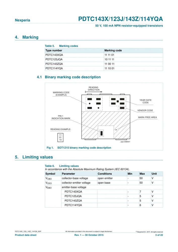 PDTC123JQAZ datasheet page 3