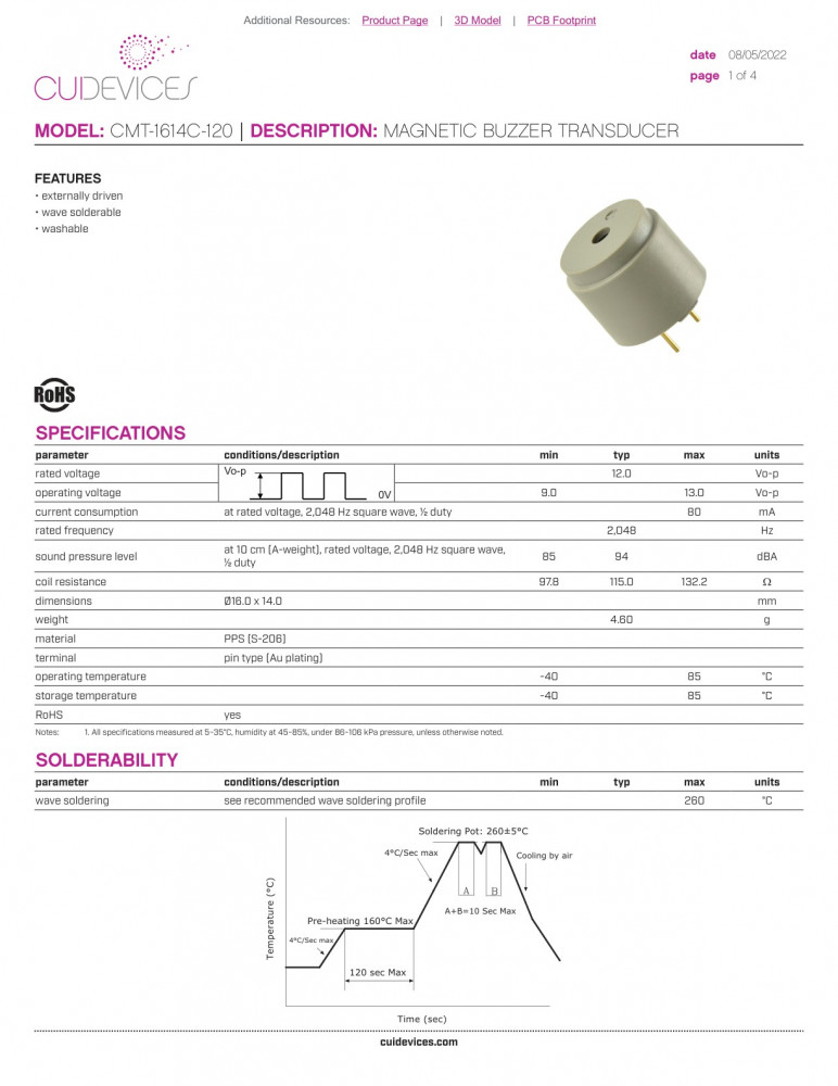CMT-1614C-120 datasheet page 1