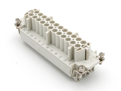 Heavy-Duty Crimp Contact Insert, Female, 24-Pole, 16A, Numbered 25-48, for Crimp Contacts, Size 24B «104x27»