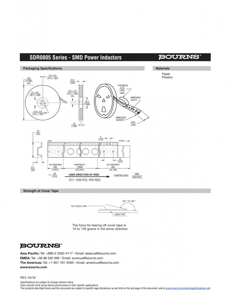 BOURNS SDR0805 series datasheet page 2