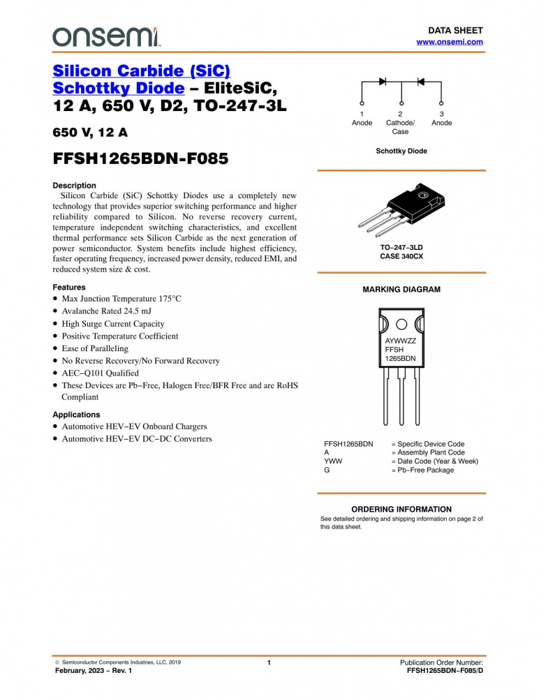 FFSH1265BDN-F085 datasheet page 1
