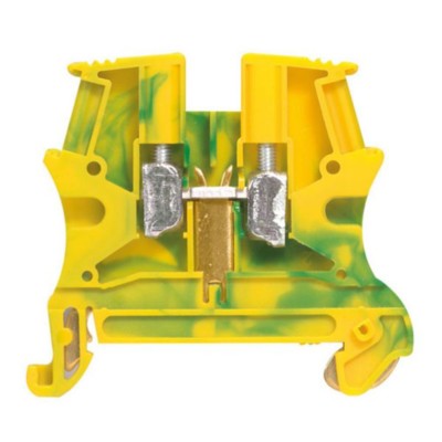 Connecting terminal block, spring connection, 1 connection 1entry/1outlet Cross-section 35mm² - pitch 15mm - green