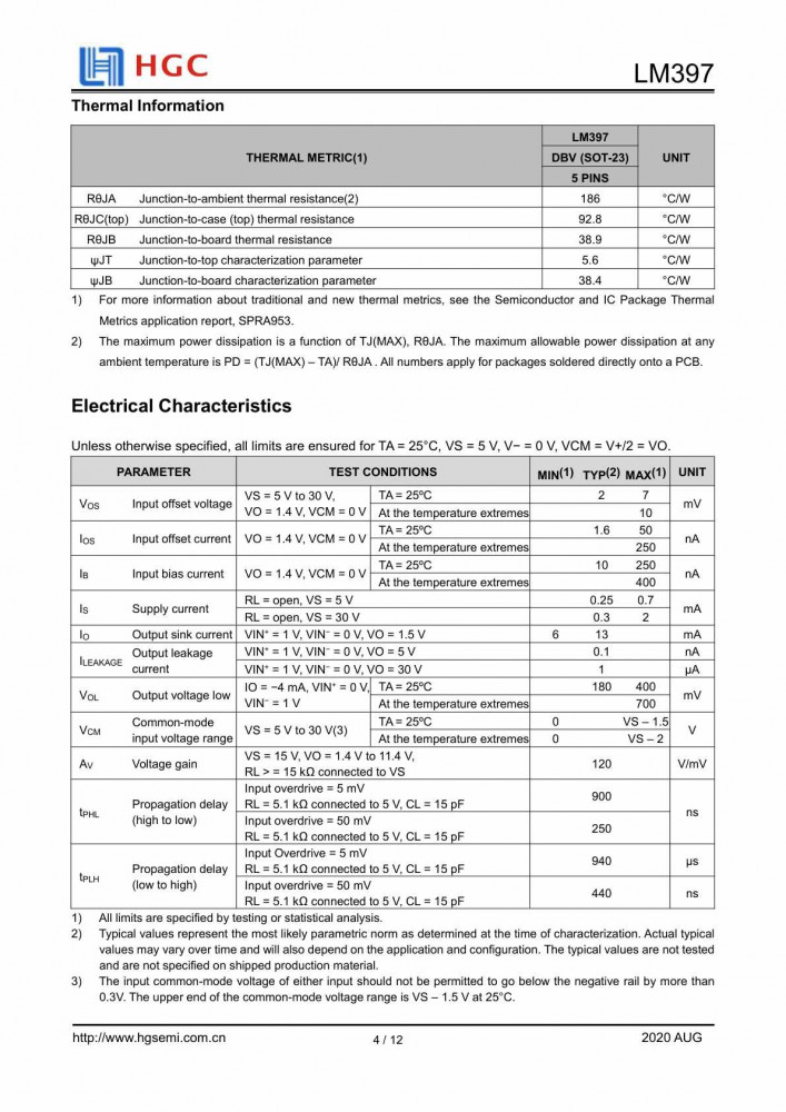 LM397DBVRG datasheet page 4