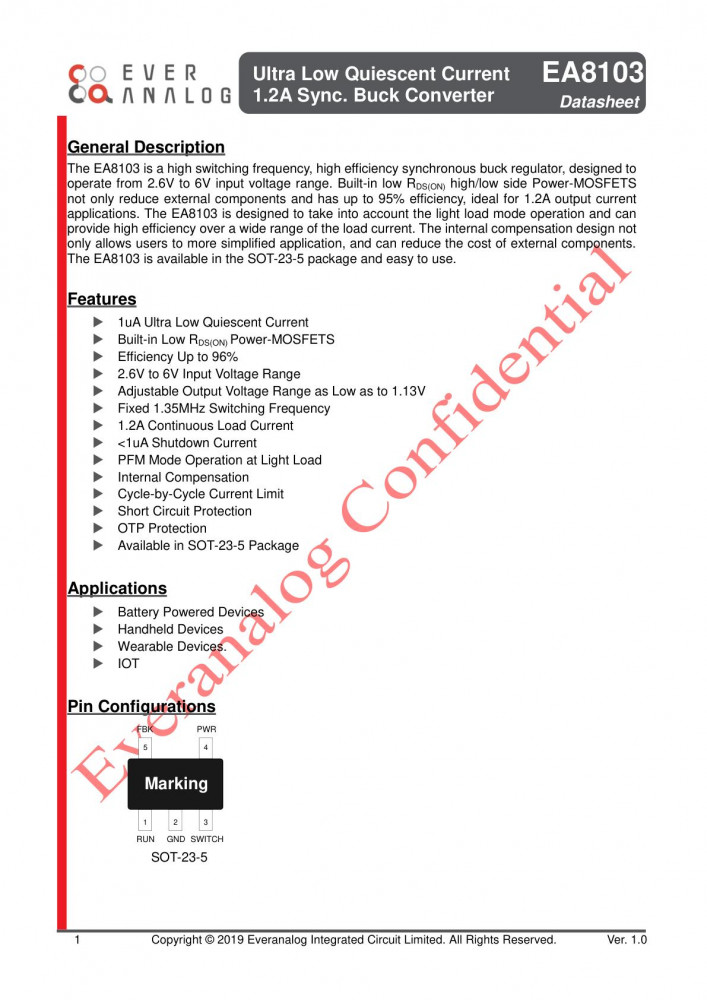 EA8103T5R datasheet page 1