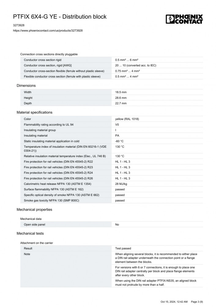 Phoenix Contact 3273928 technical document page 3