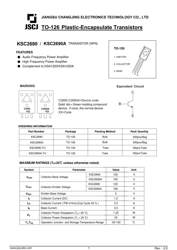 KSC2690A datasheet page 1
