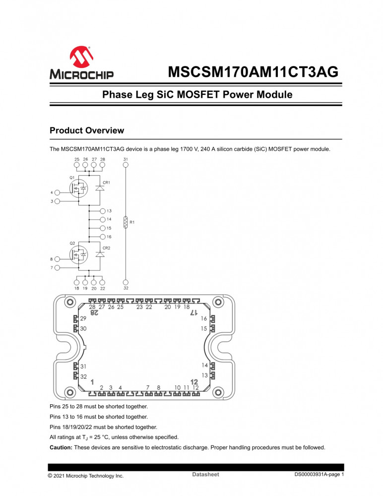 MSCSM170AM11CT3AG document page 1