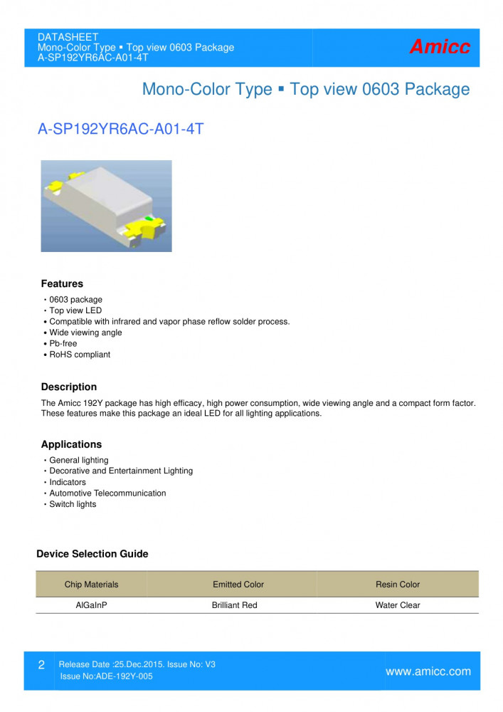A-SP192YR6AC-A01-4T datasheet page 2